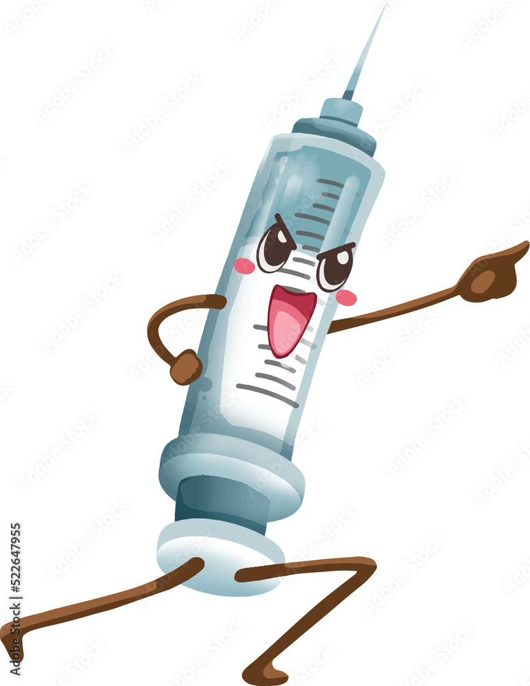 syringe cute cartoon Stock Illustration | Adobe Stock
