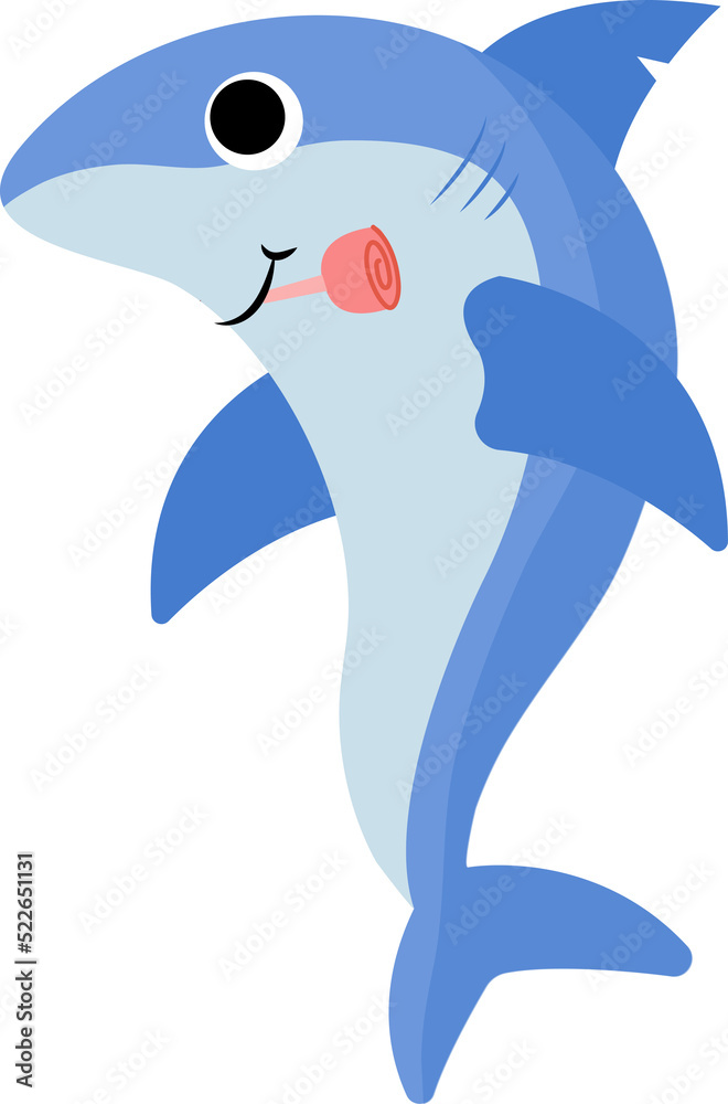 Cartoon shark illustration Stock Illustration | Adobe Stock