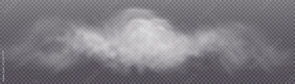 Translucent smoke or foggy cloud isolated on a transparent background ...