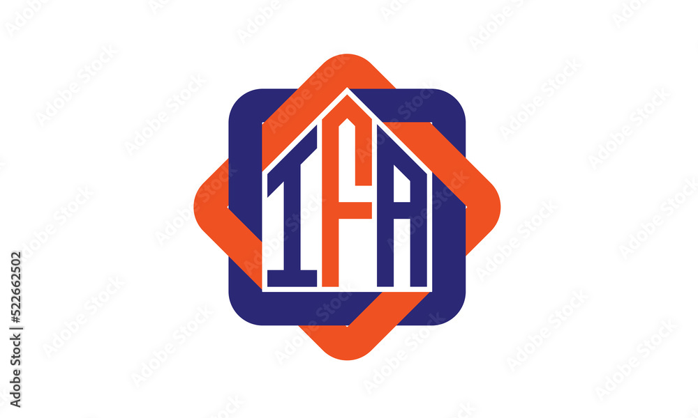 IFA three letter real estate logo with home icon logo design vector ...