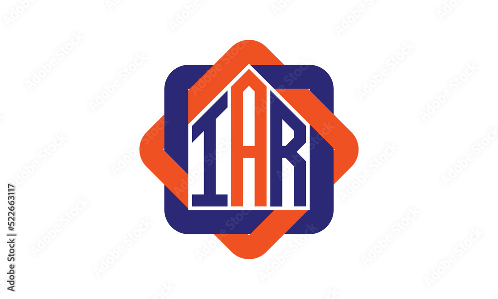 IAR three letter real estate logo with home icon logo design vector ...