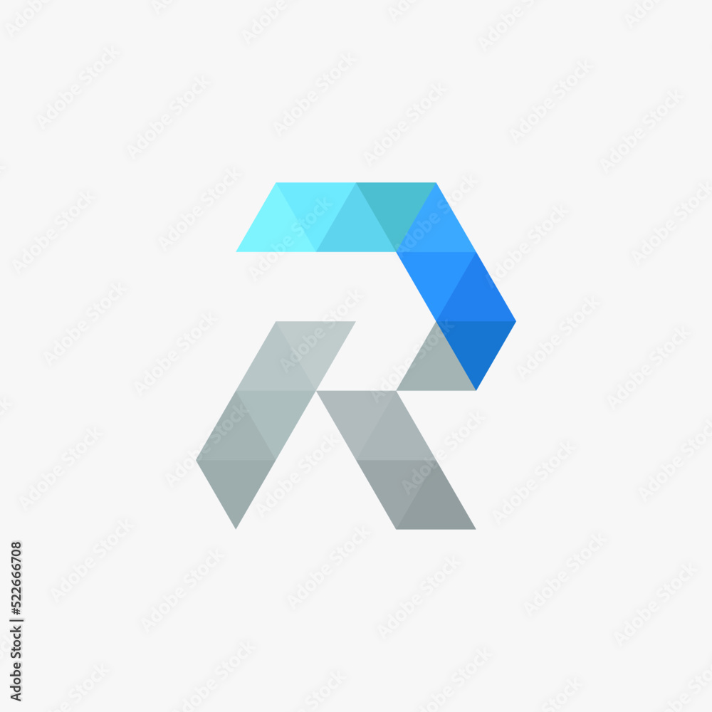 Geometric and modern letter R logo. The logo looks masculine and mature ...
