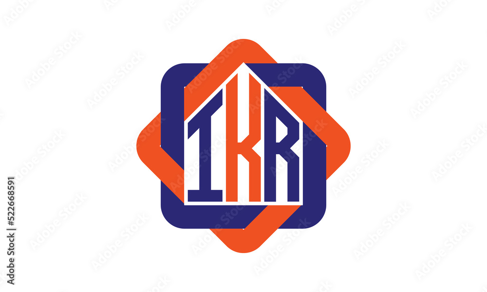 IKR three letter real estate logo with home icon logo design vector ...