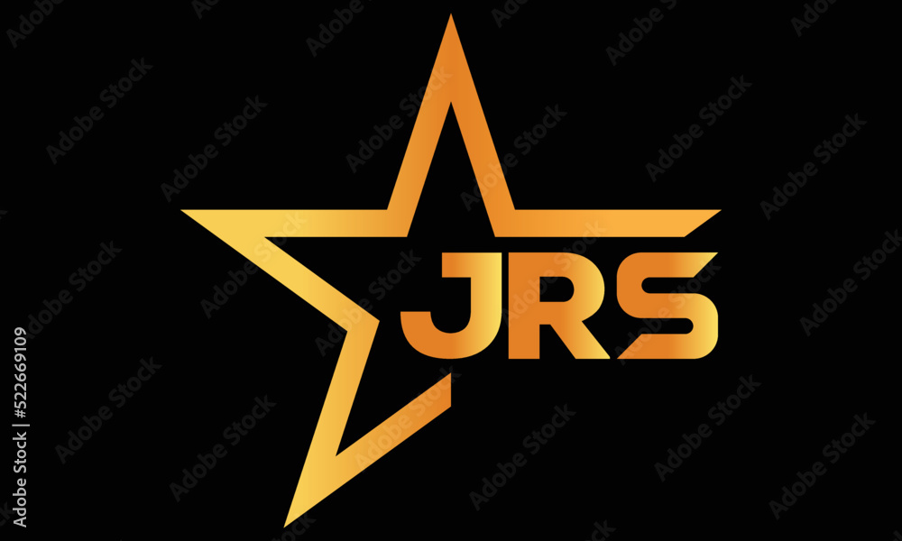 JRS golden luxury star icon three letter logo design vector template ...