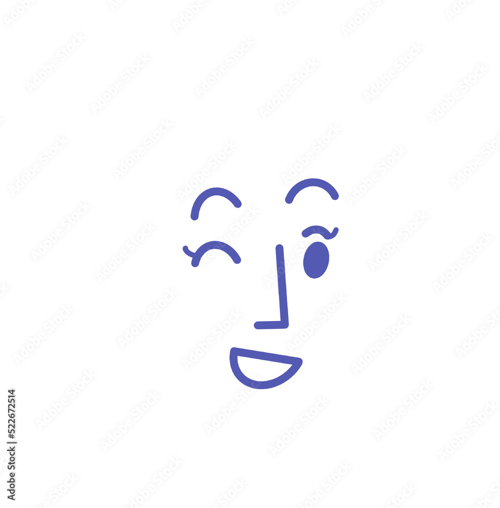 Face emotion expression happy smiling laughing cartoon illustration ...