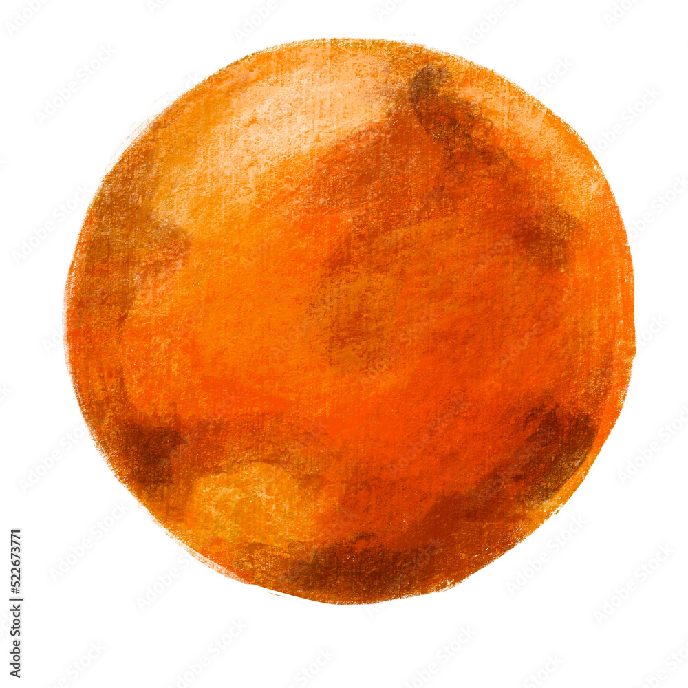 Mars solar system planets illustration painting chalk art drawing style ...