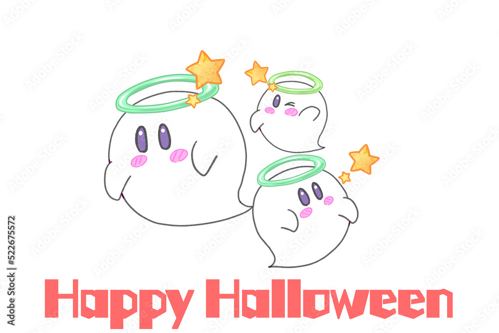 ghost family background white illustration Stock Illustration | Adobe Stock