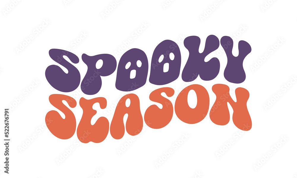 Spooky season Halloween quote retro wavy typography sublimation SVG on ...