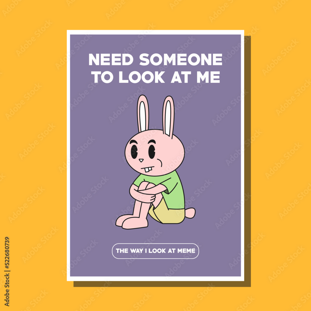 cartoon character poster design with words Stock Vector | Adobe Stock