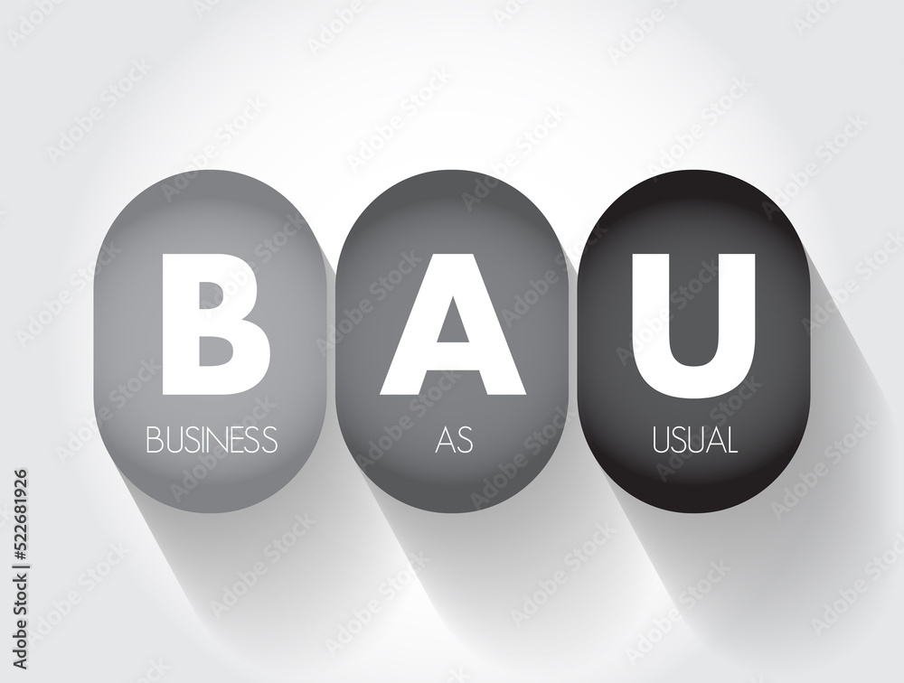 BAU Business As Usual - normal execution of standard functional ...