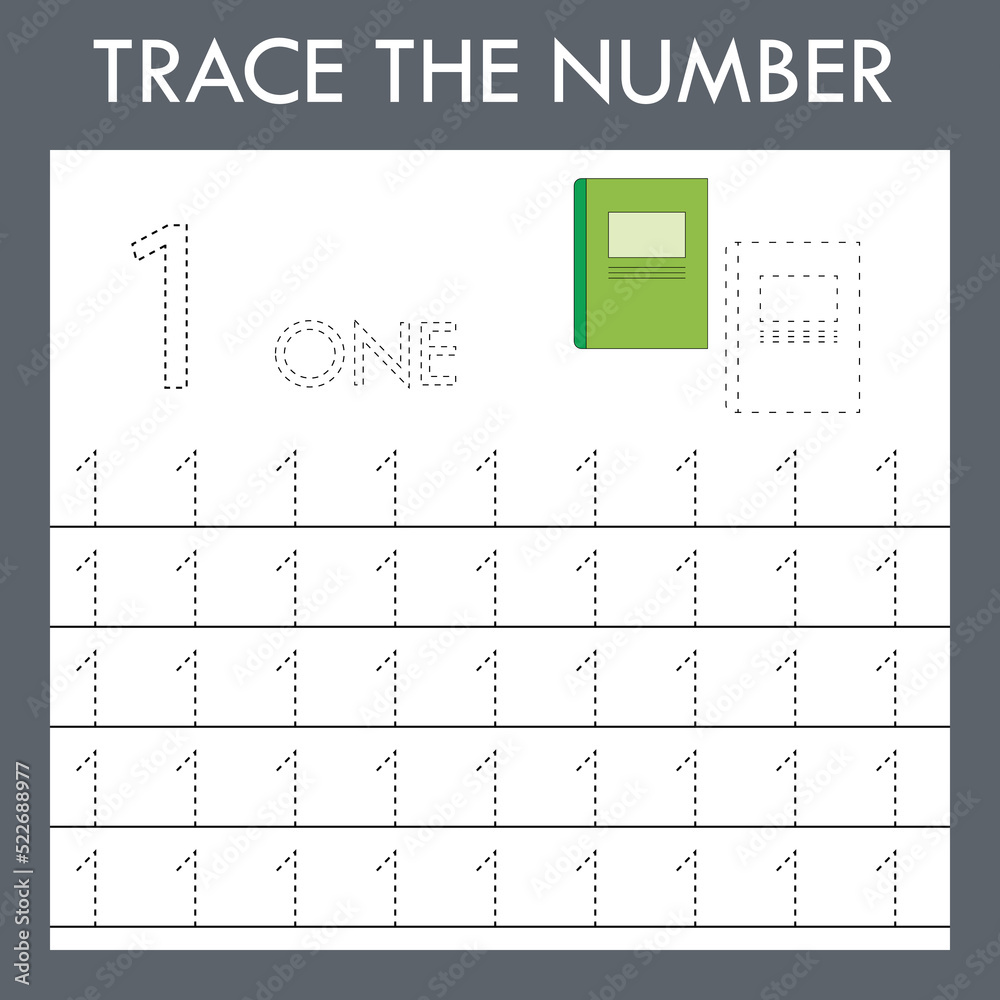 Vektorová grafika „A game of tracing the outlines of the number one ...
