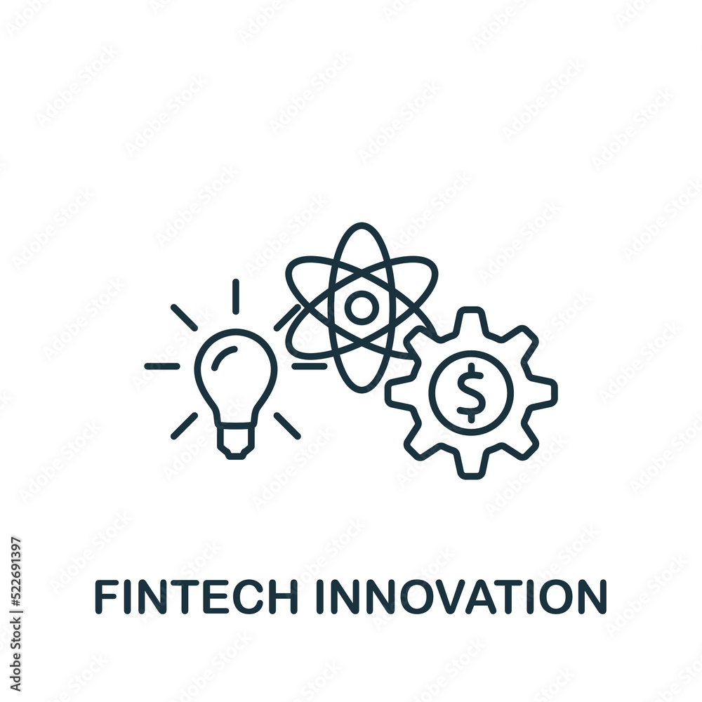 Fintech Innovation icon. Monochrome simple Fintech Industry icon for ...