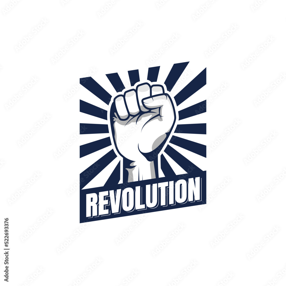 Revolution illustration for poster design. Clenched fist hand vector ...