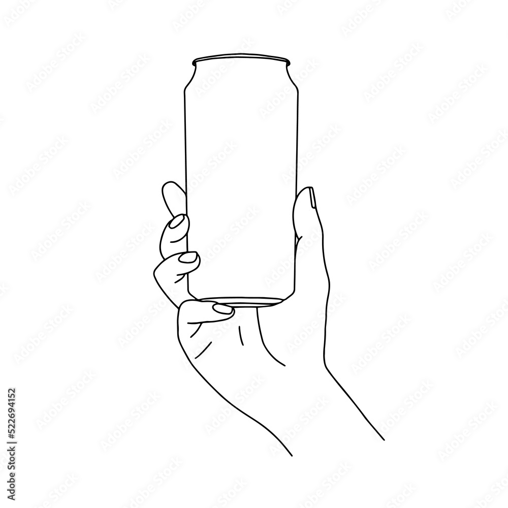 Hand holding Drink can. The illustration is perfect for advertising ...
