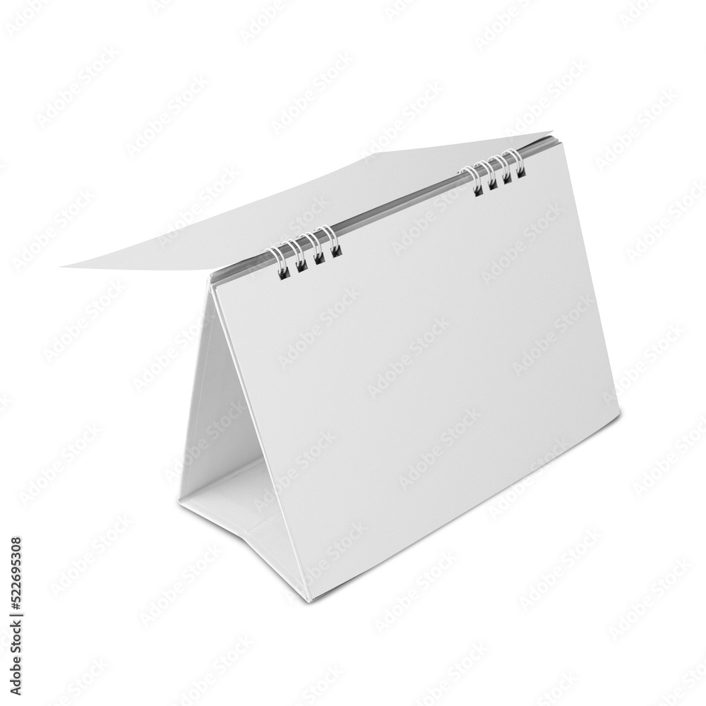 Blank desktop spiral calendar mockup cutout, Png file. Stock Photo ...