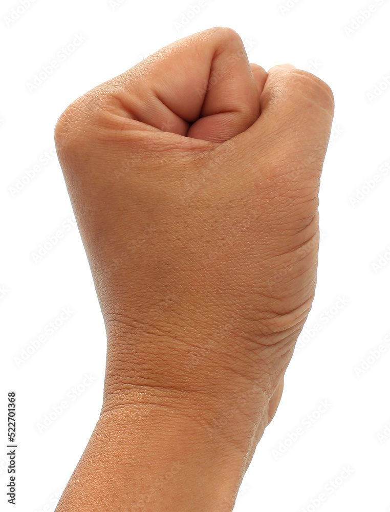 hand with the fist making the communism symbol on transparent ...