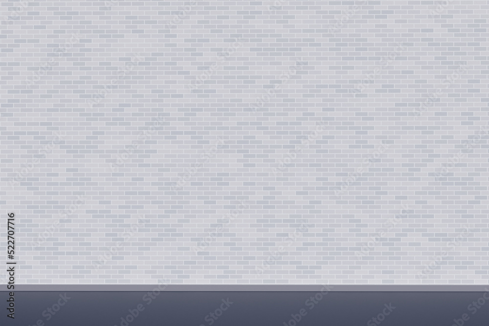 Brick background. Light brick wall. Visualization of brickwork. Asphalt ...