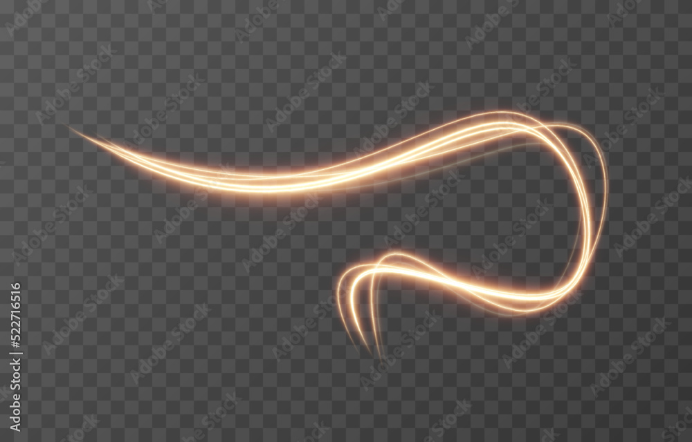 Vector glowing lines of light on an isolated transparent background ...