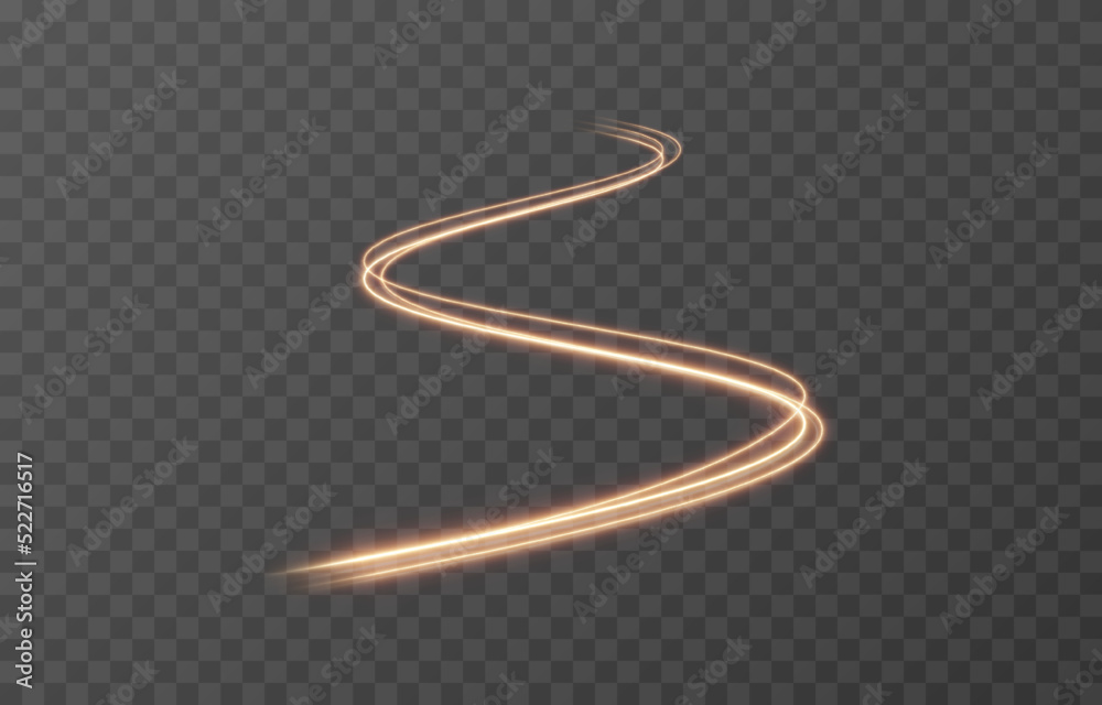Vector glowing lines of light on an isolated transparent background ...