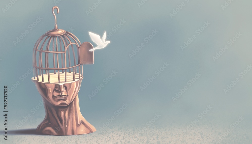 Concept idea art of freedom soul and inspiration. Surreal artwork of a ...