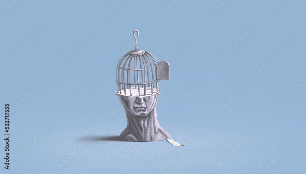 Concept idea art of freedom soul and inspiration. Surreal artwork of a ...