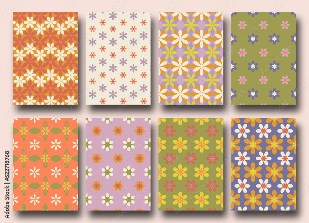 Vector set of 70s backgrounds. collection of the 60s and the 70s ...