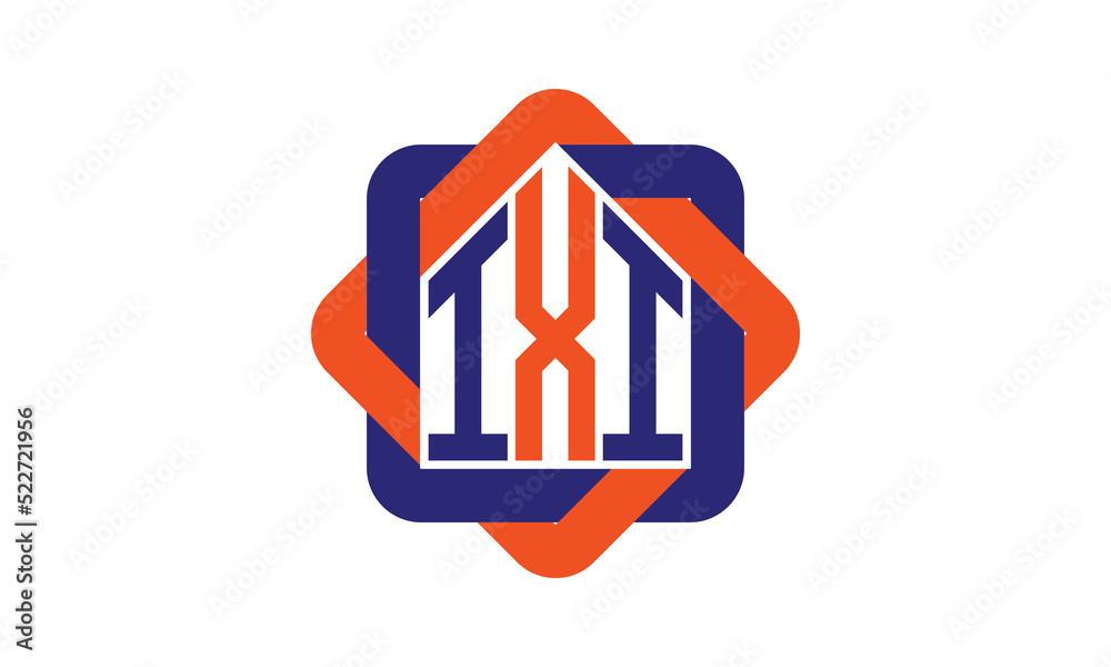 IXI three letter real estate logo with home icon logo design vector ...