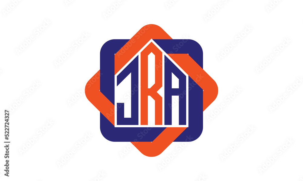 JRA three letter real estate logo with home icon logo design vector ...