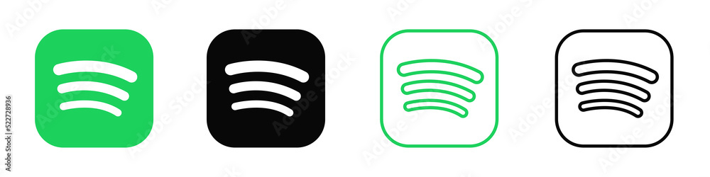 Spotify icon set. Music streaming service. Vector illustration ...