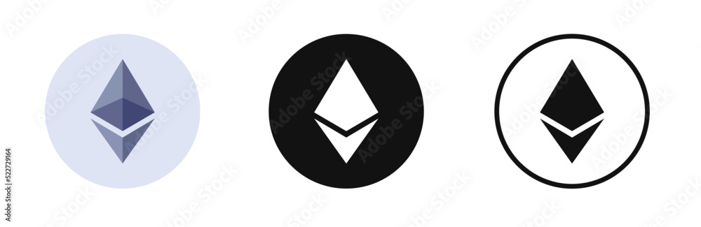 Ethereum cryptocurrency logo. One of the best cryptocurrency token ...
