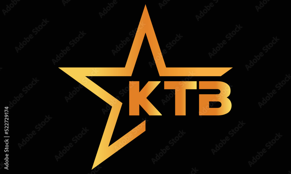 KTB golden luxury star icon three letter logo design vector template. royal logo | luxury logo ...