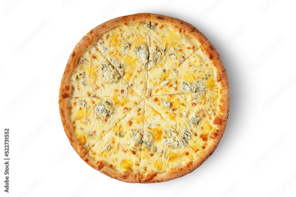 Pizza with four types of cheese Stock Photo | Adobe Stock