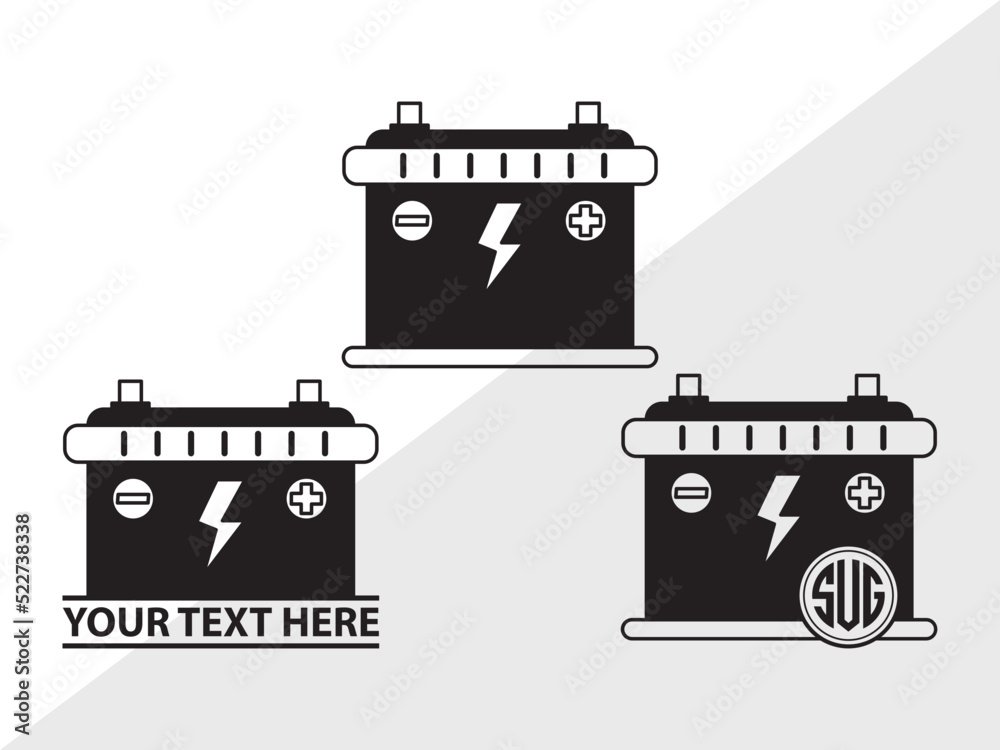Car Battery Monogram SVG | Car Battery SVG | Car Mechanic Svg | Battery ...