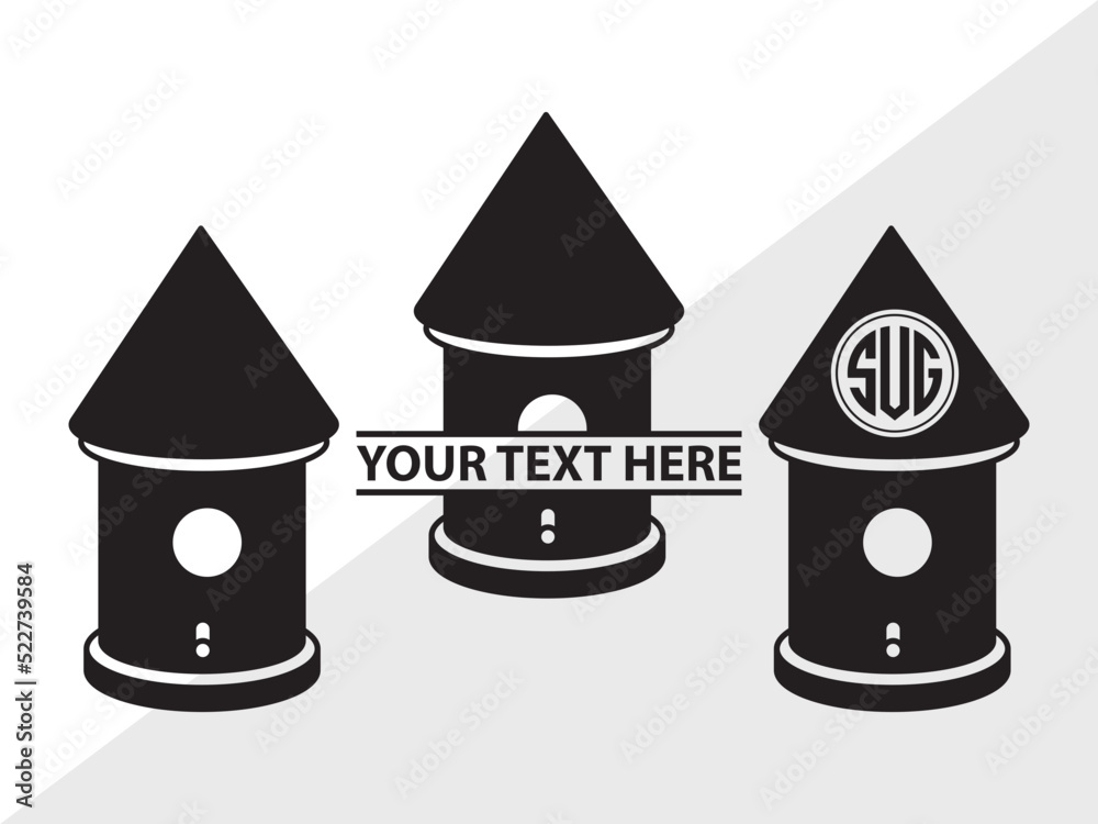 Bird House Monogram SVG | Bird Home Svg | Nesting Box Svg | Nest House ...