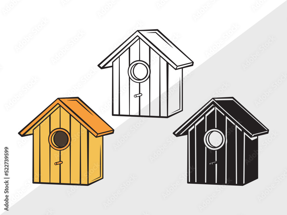 Bird House Clipart SVG | Bird Home Svg | Nesting Box Svg | Nest House ...