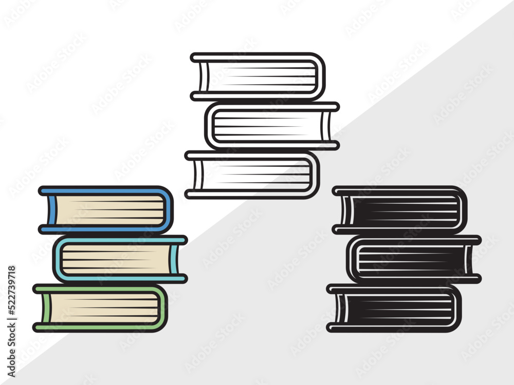 Book Clipart SVG | Book Club Svg | Stacked Books Svg | Open Book Svg ...