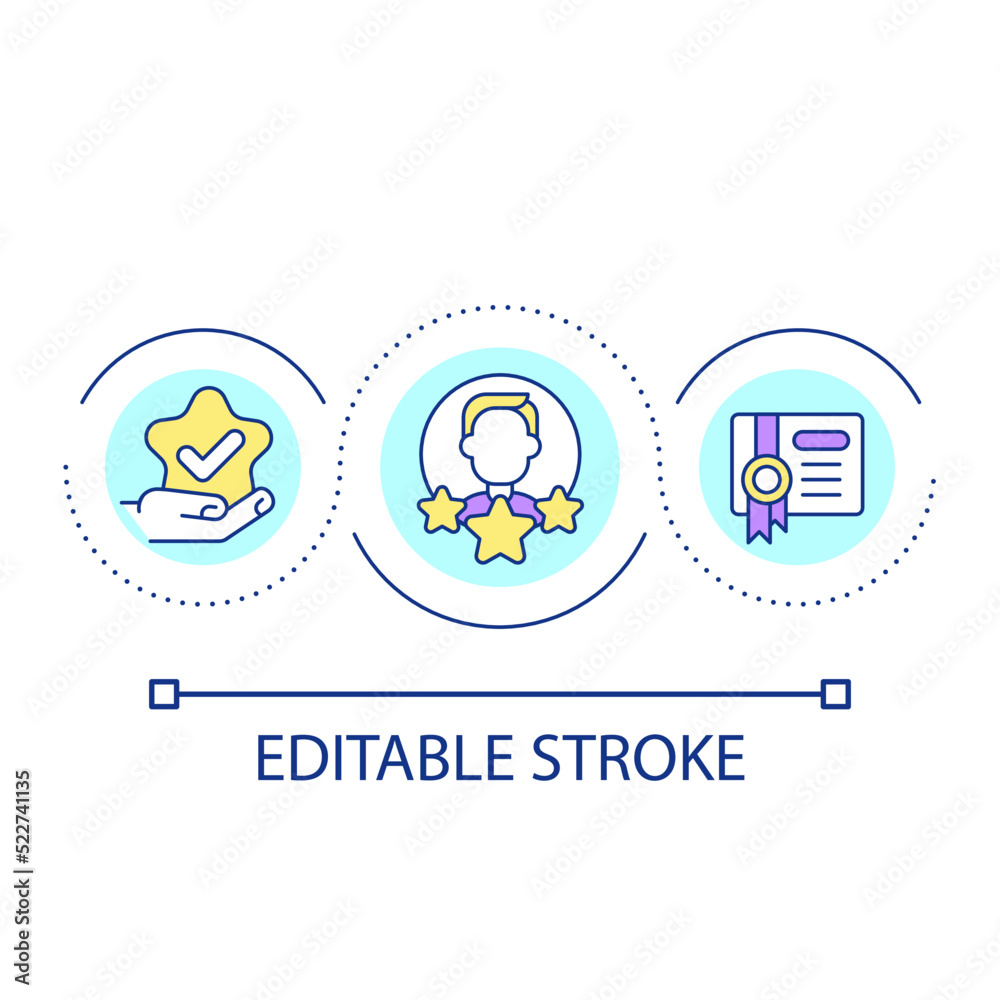 Incentives for best employees loop concept icon. Rewarding top ...