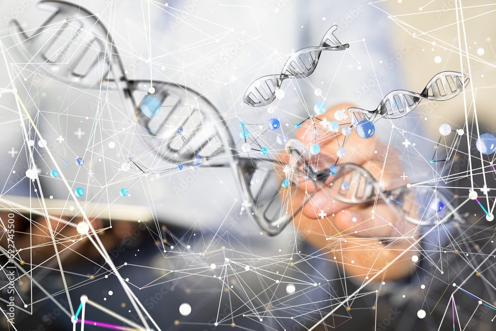 dna and medical and technology background Stock Photo | Adobe Stock