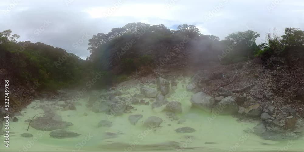 Steaming hot springs in geothermal area. Baslay Hot Spring. Negros ...