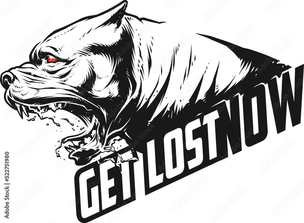 Vector illustration of angry pit bull Stock Vector | Adobe Stock