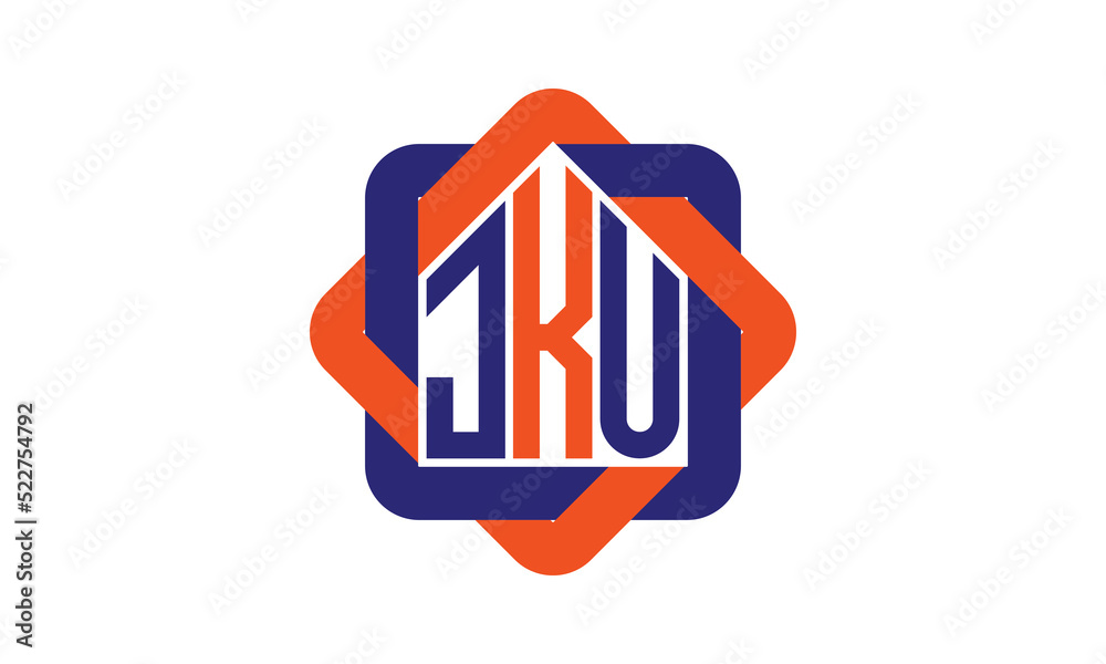 JKU three letter real estate logo with home icon logo design vector ...