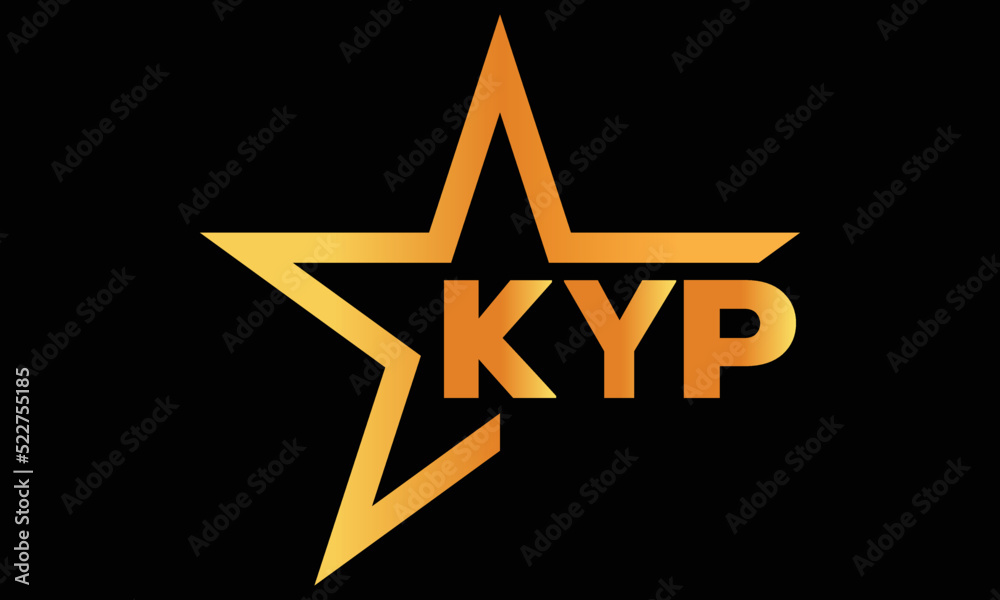 Vetor de KYP golden luxury star icon three letter logo design vector ...