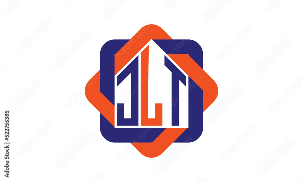 JLT three letter real estate logo with home icon logo design vector ...