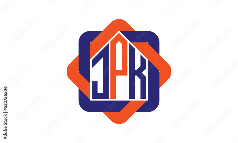 JPK three letter real estate logo with home icon logo design vector template | construction logo ...