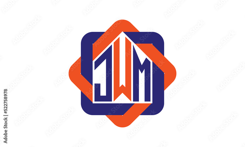 JWM three letter real estate logo with home icon logo design vector ...