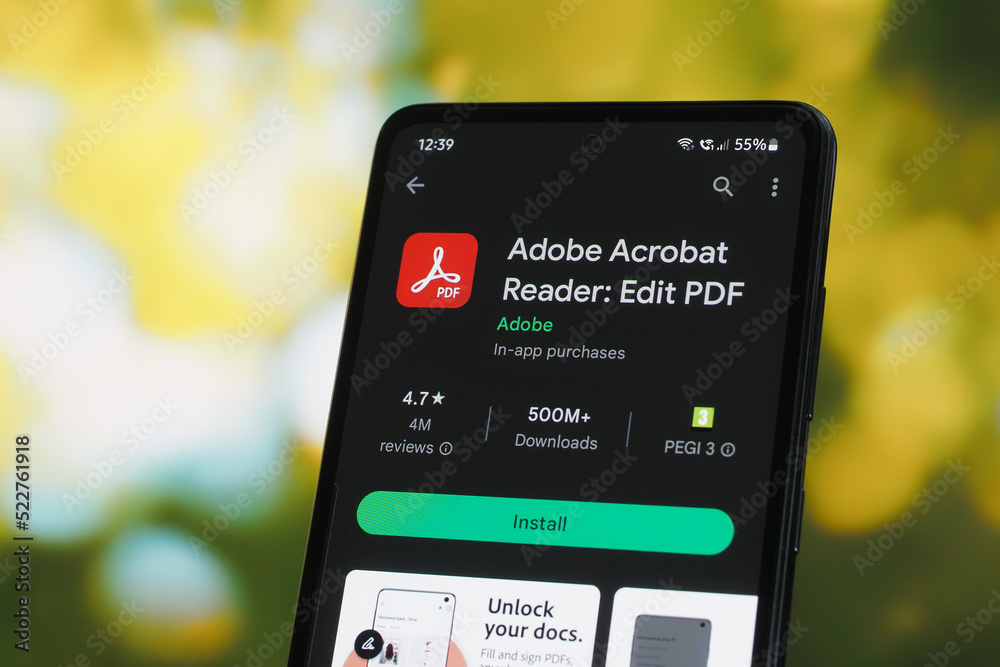 Galati, Romania - July 11, 2022: Adobe Acrobat Reader application ...