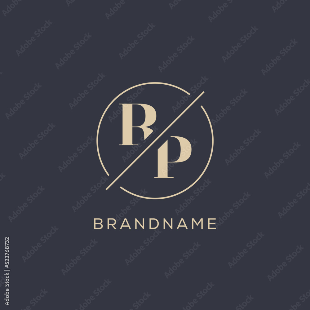 Initial letter RP logo with simple circle line, Elegant look monogram ...