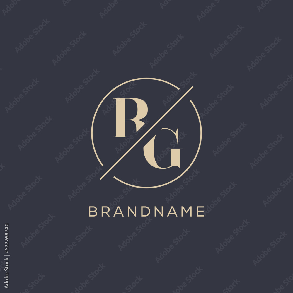 Initial letter RG logo with simple circle line, Elegant look monogram ...