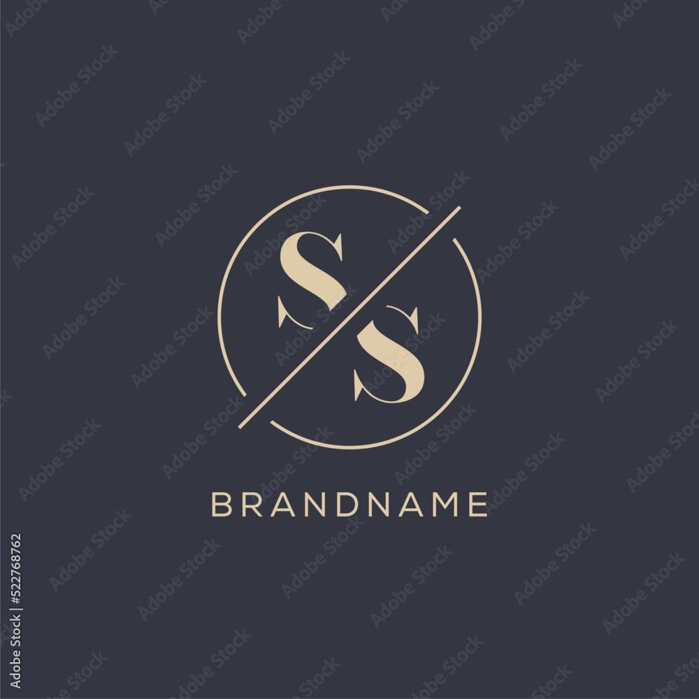 Initial letter SS logo with simple circle line, Elegant look monogram ...