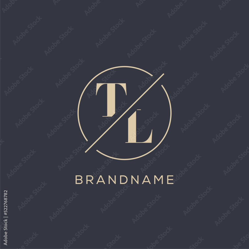Initial letter TL logo with simple circle line, Elegant look monogram ...
